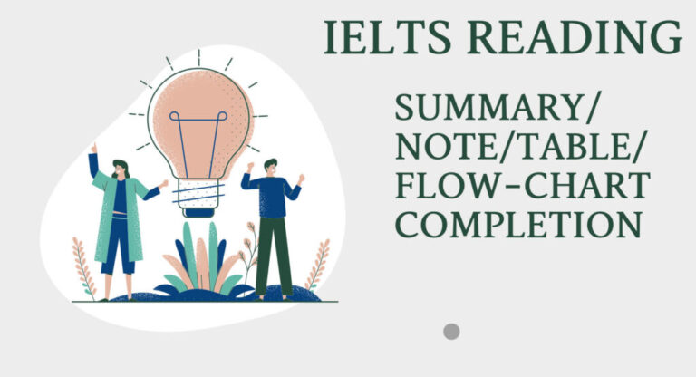 Bài mẫu Table Completion IELTS Reading